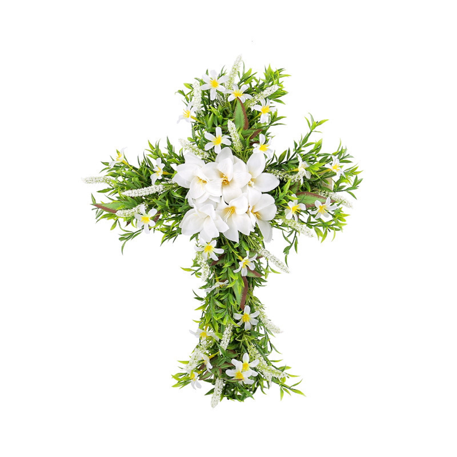 Cbcbtwo Easter Wreath, 11.8in Easter Cross Sign Wreath Easter Wood ...