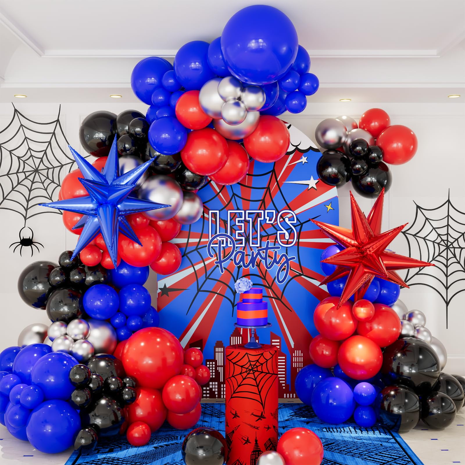 CboDeco Spider Balloon Garland Arch Kit, KKS1 146PCS Red and Blue ...