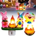 Cbzote Easter Bunny Holding Carrots And Eggs Handmade Night Light For ...
