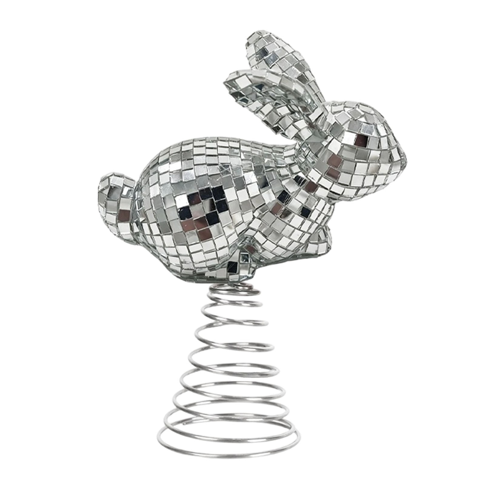 Cbzote Easter Shimmering Disco Bunny Topper Desktop Ornament For ...
