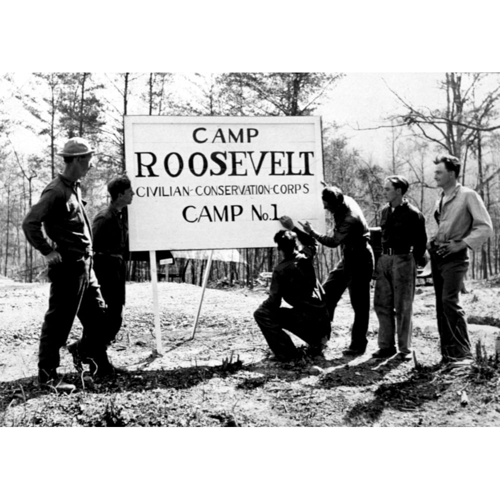 Ccc (Civilian Conservation Corps) Members Erect Sign For Their Camp ...