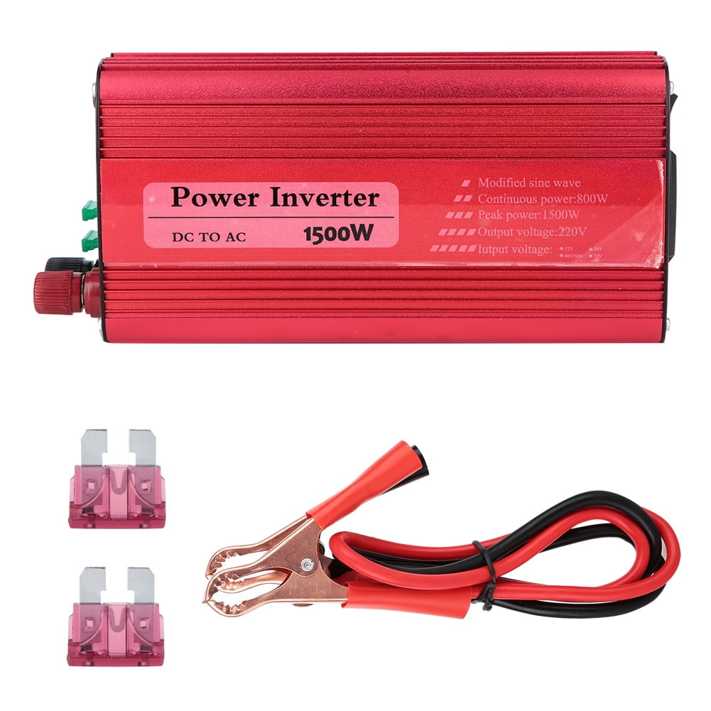 Cccanaooolceie 1500W Solar Power Inverter 12V 24V Convert 220V Modified ...