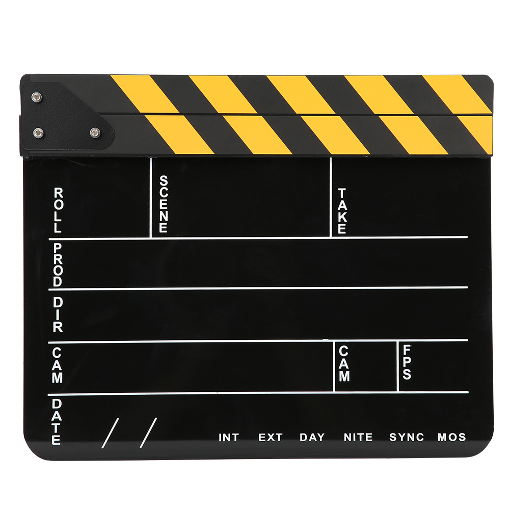Cccanaooolceie 30x25CM Acrylic Clapperboard Professional Movie Film ...