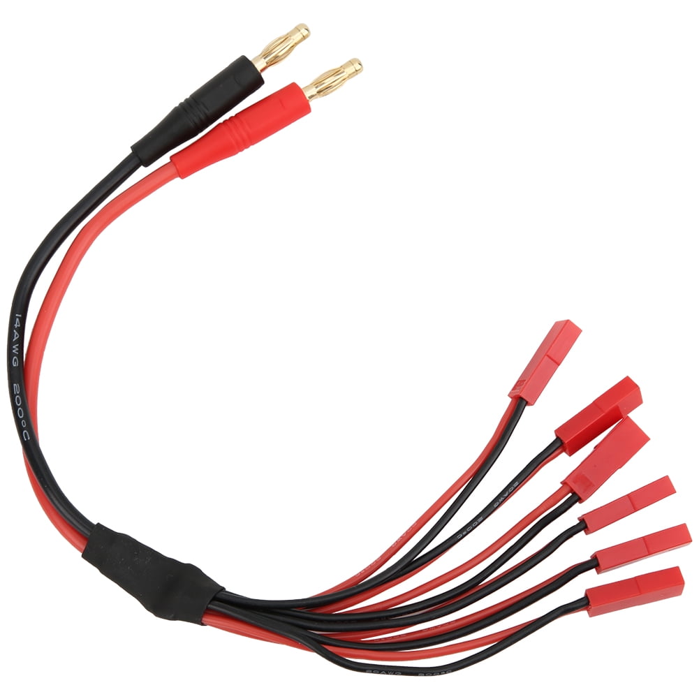 Cccanaooolceie 4.0mm Banana Connector Plug to 6 JST Female 20CM ...