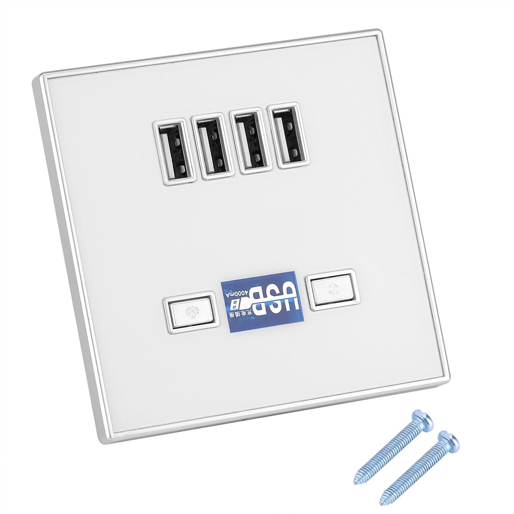 Cccanaooolceie 4 Ports LED Light USB Charger Wall Socket Charger ...