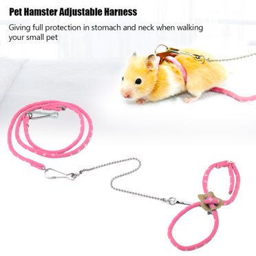 Adjustable Small Pet Hamster Leash Harness Set With Bells Ferrets ...