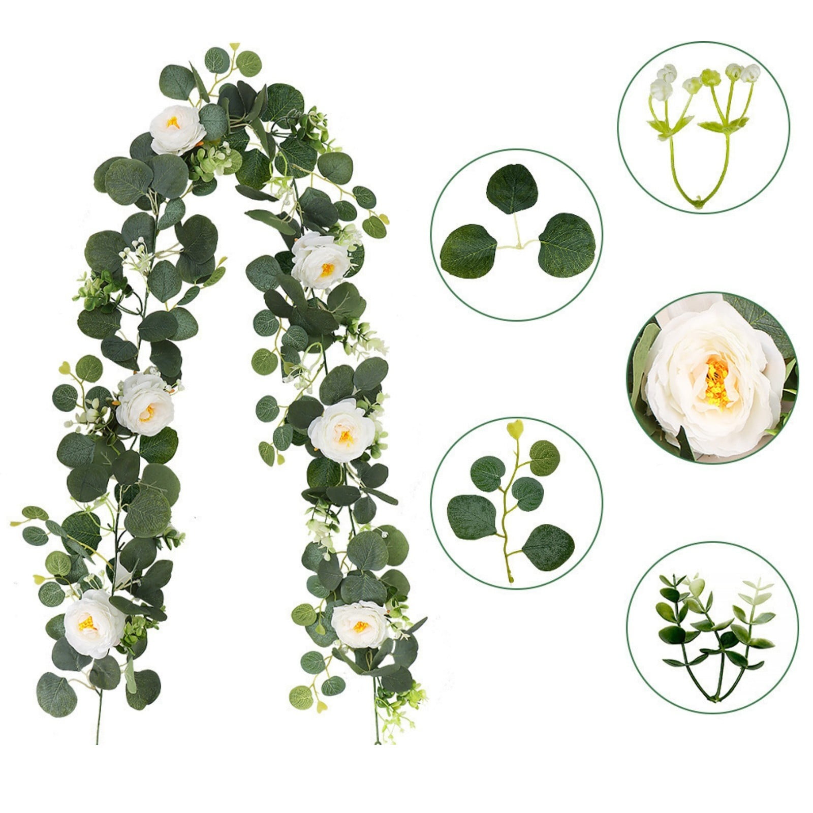 Ccgaton Store 2026 New 180Cm Rattan White Green Decorative Flower Vine ...