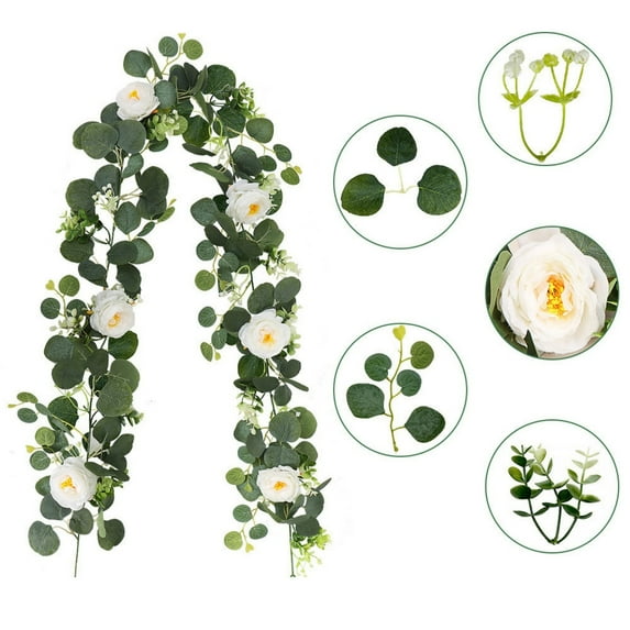 Ccgaton Store 2026 New 180Cm Rattan White Green Decorative Flower Vine ...