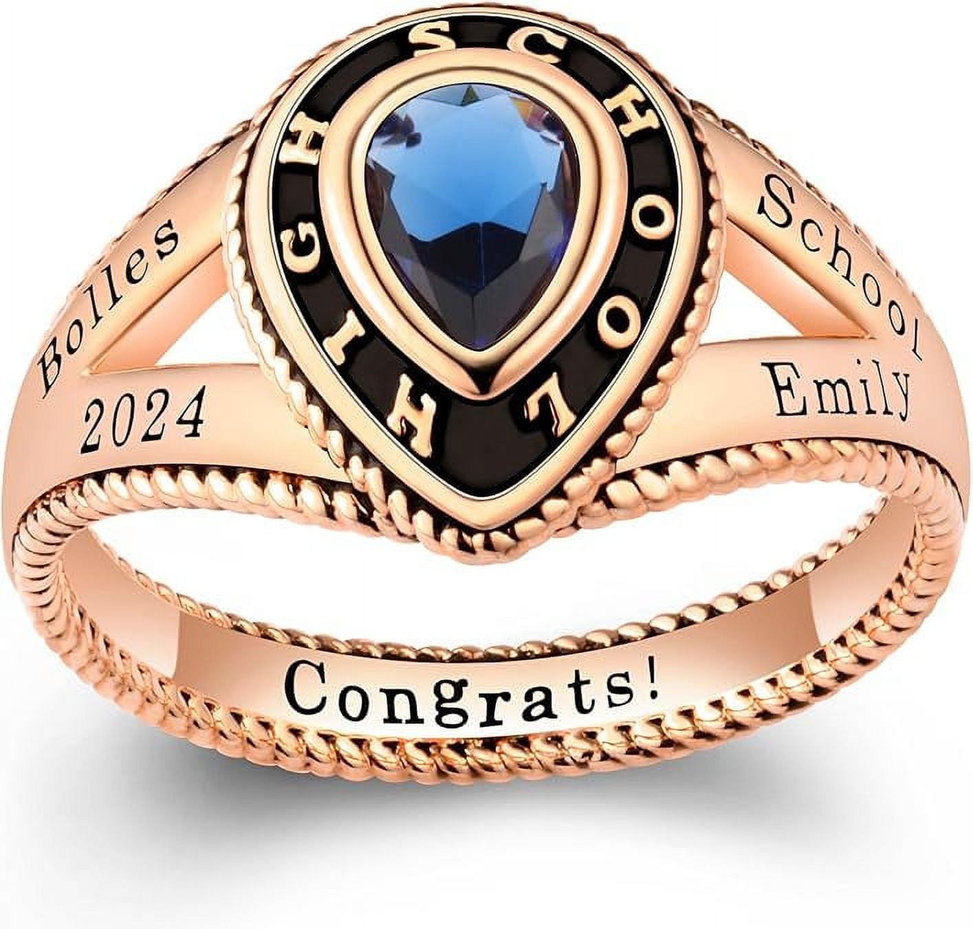 Ccjcinata Custom Class Rings Fully Personalized Class Rings for Women ...