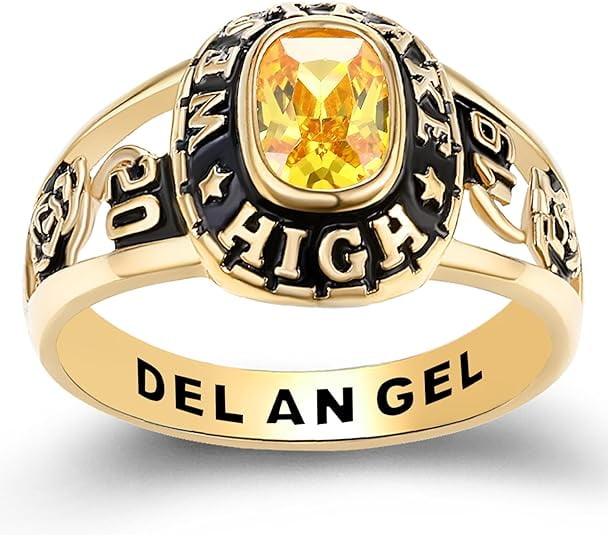 Ccjcinata Custom Class Rings Fully Personalized Class Rings for Women ...