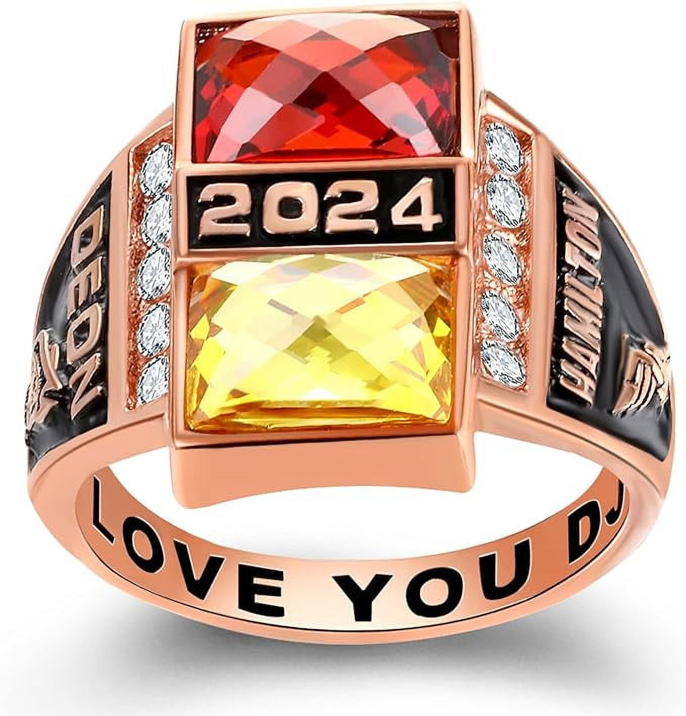 Ccjcinata Customized Sterling Silver High School and College Class Ring ...