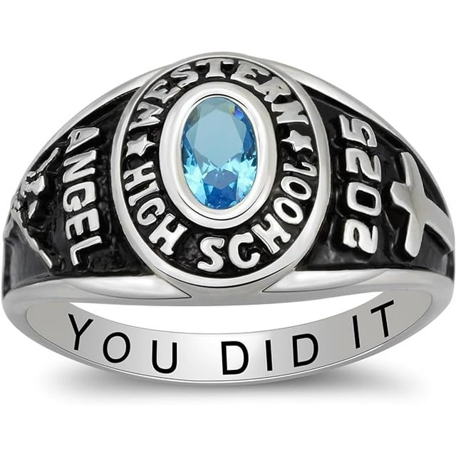 Ccjcinata Customized Sterling Silver High School and College Class Ring ...