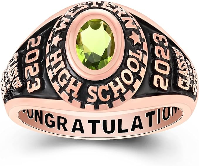 Ccjcinata Customized Sterling Silver High School and College Class Ring ...