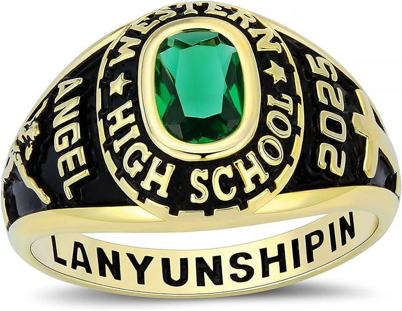 Ccjcinata Customized Sterling Silver High School And College Class Ring For Women Pride Ring