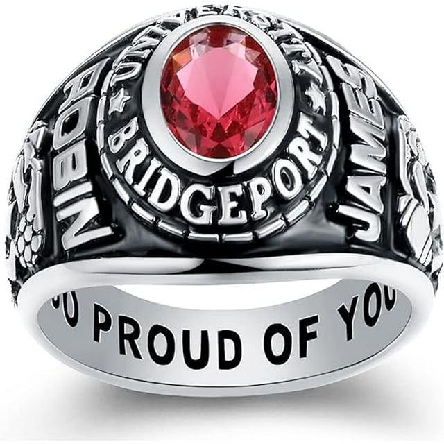 Ccjcinata Customized Sterling Silver High School and College Class Ring ...