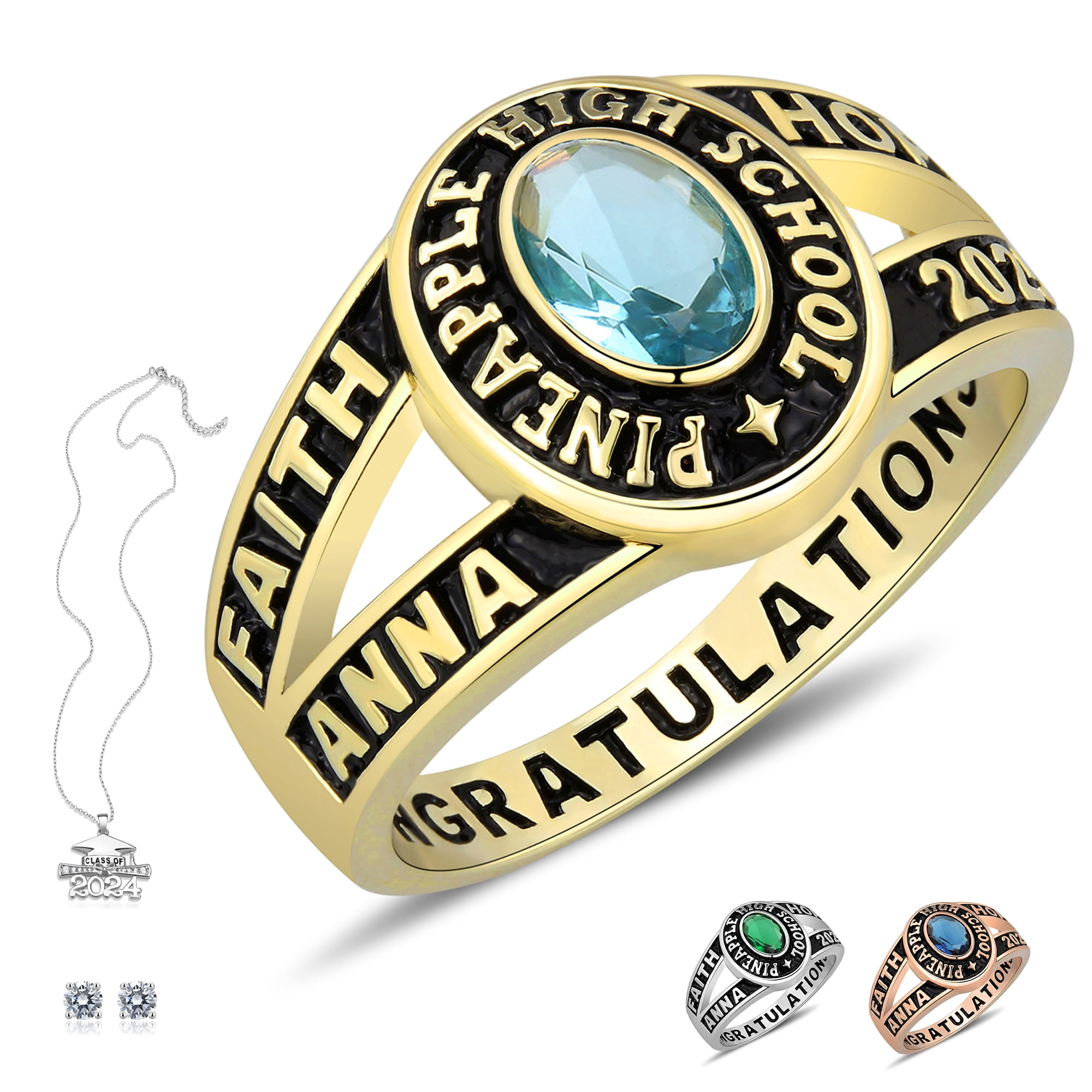 Ccjcinata Customized Sterling Silver Women’s (Ladies) High School Class ...