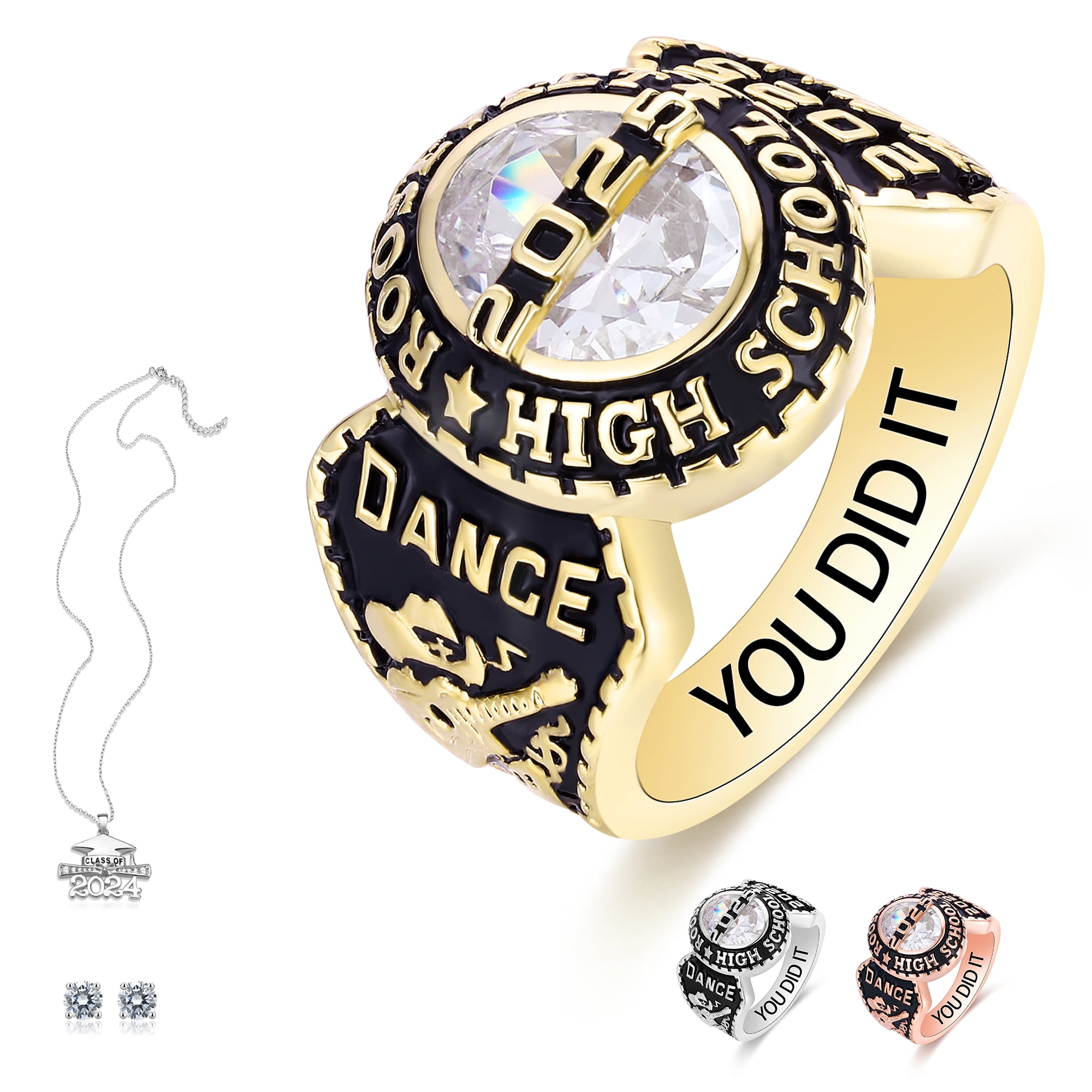 Ccjcinata Fully Personalized Customized Sterling Silver Class RIngs ...