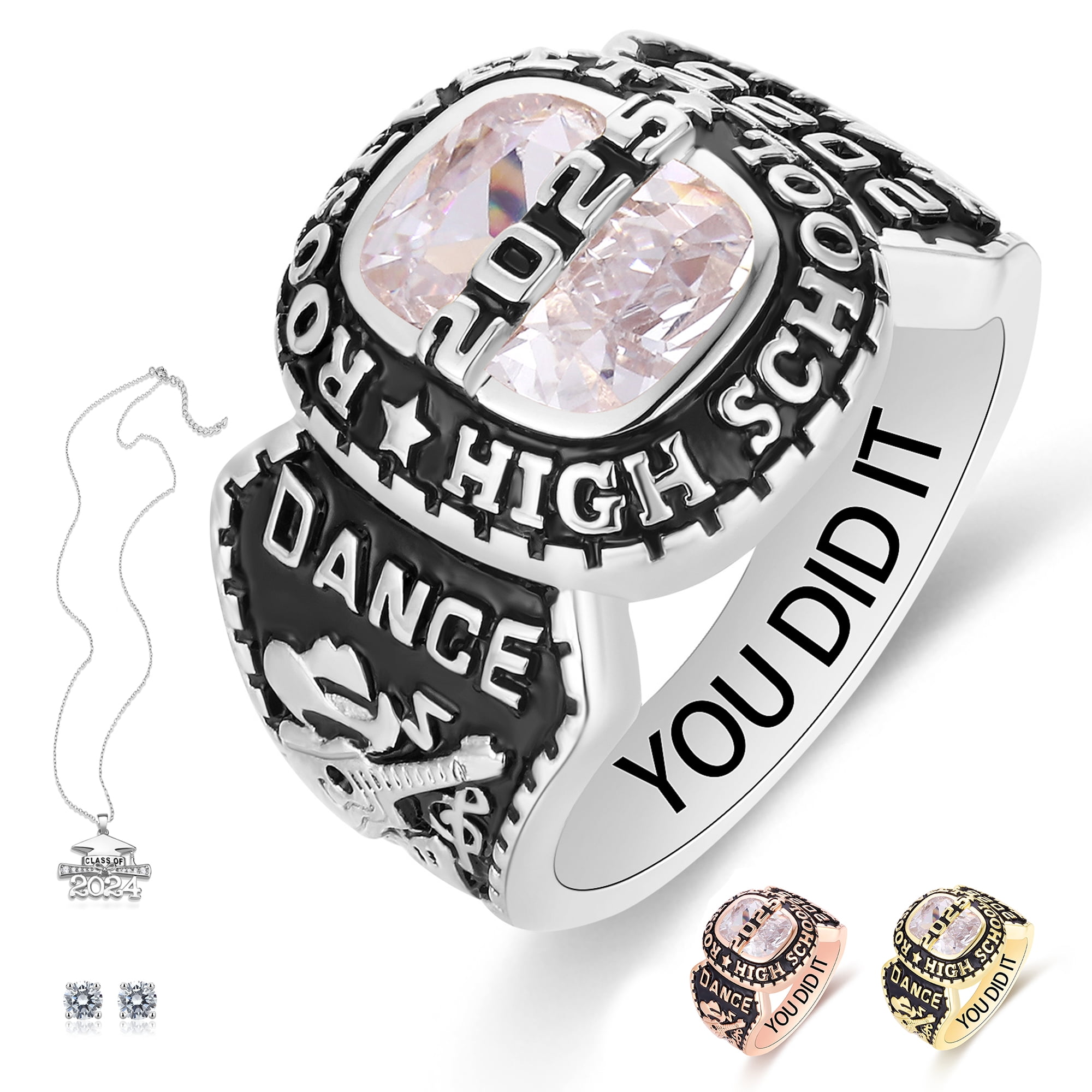 Ccjcinata Fully Personalized Customized Sterling Silver Class RIngs ...