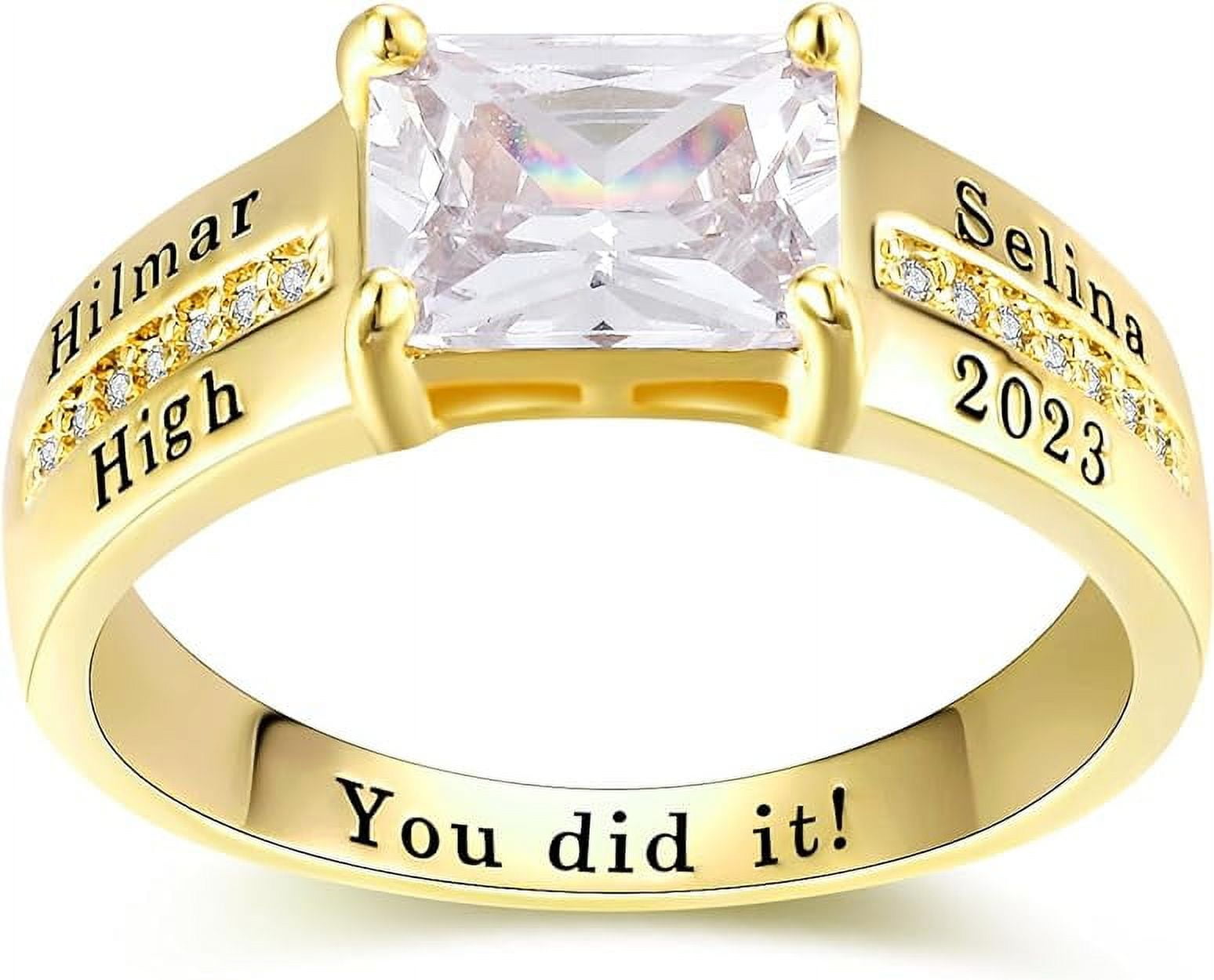 Ccjcinata Fully Personalized Customized Sterling Silver Class RIngs ...