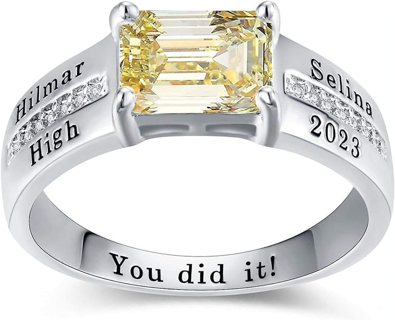 Ccjcinata Fully Personalized Customized Sterling Silver Class RIngs ...