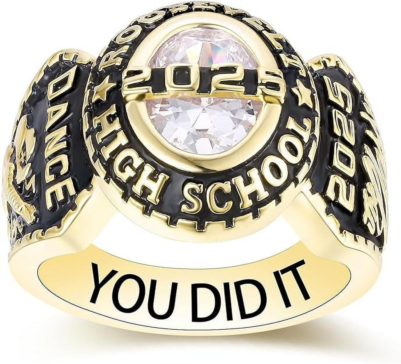 Ccjcinata Fully Personalized Customized Sterling Silver Class RIngs ...