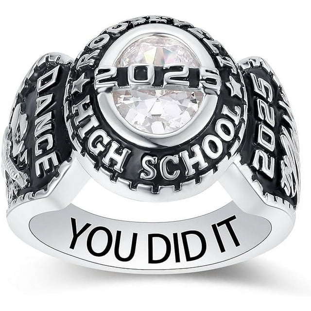 Ccjcinata Fully Personalized Customized Sterling Silver Class RIngs ...