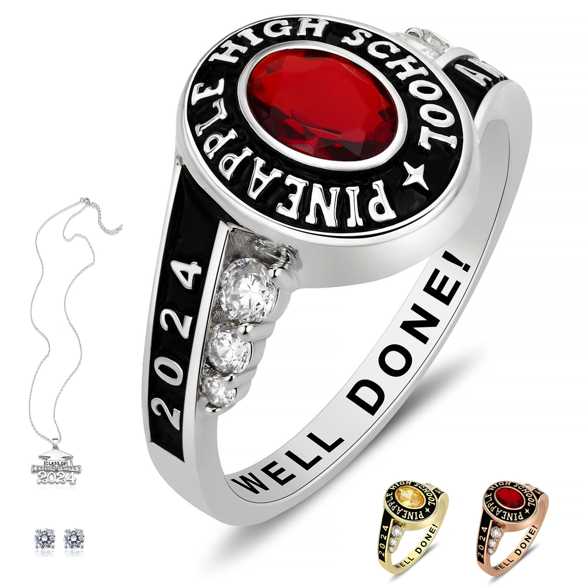 Ccjcinata Customizable Unique Sterling Silver Class Rings & Jewelry ...