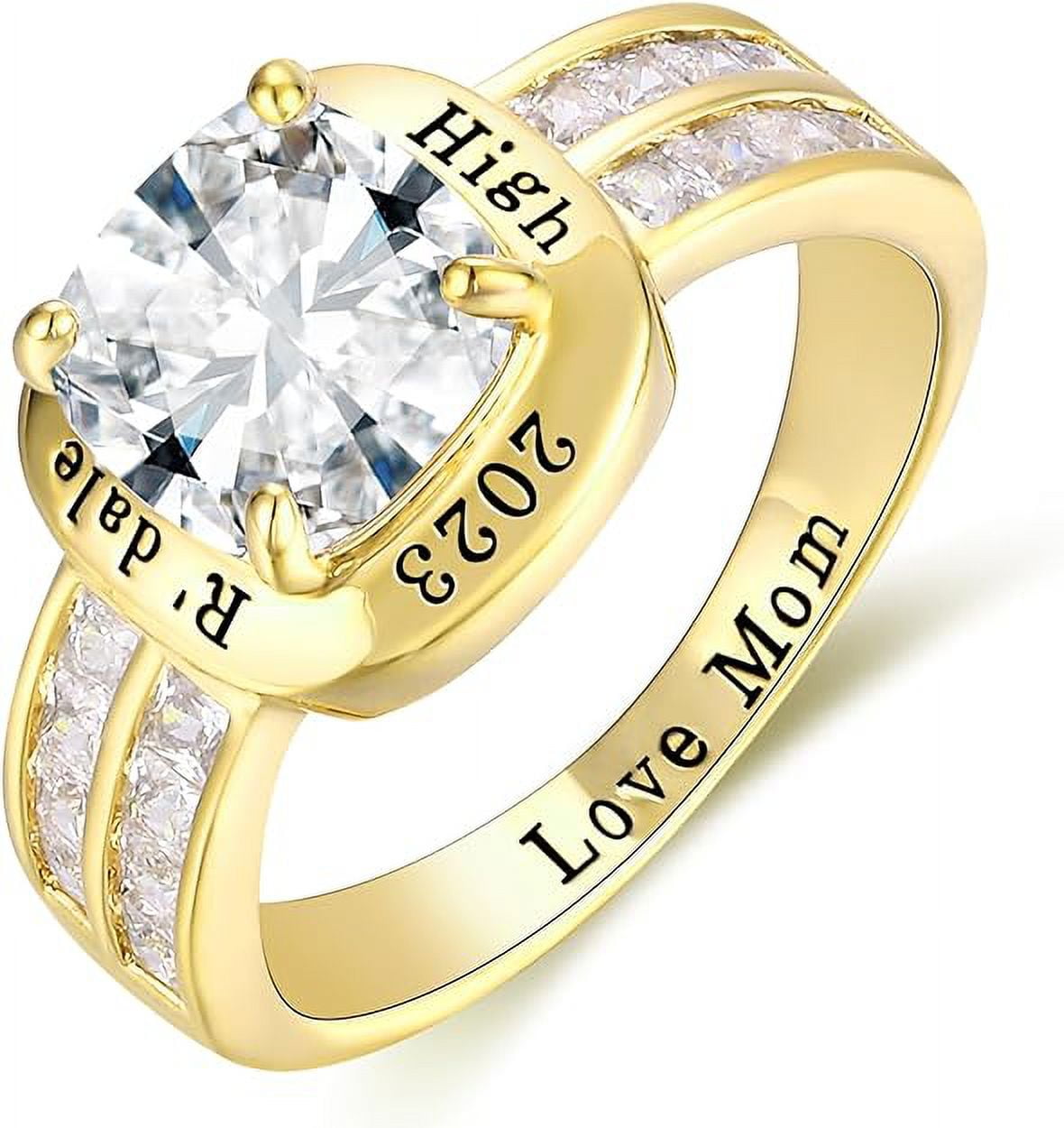 Ccjcinata Fully Personalized Customized Sterling Silver class rings ...