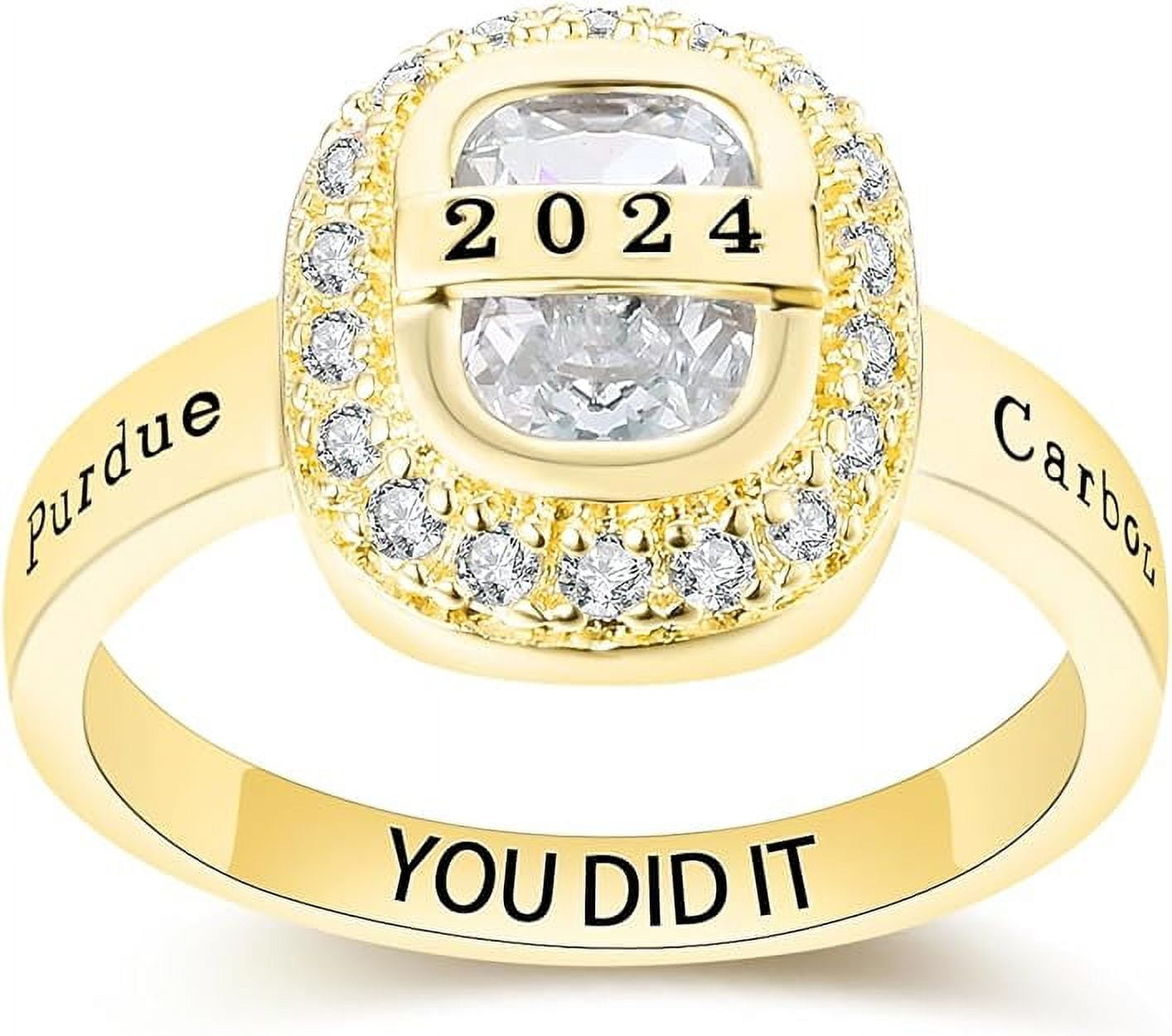 Ccjcinata Fully Personalized Customized Sterling Silver class rings ...