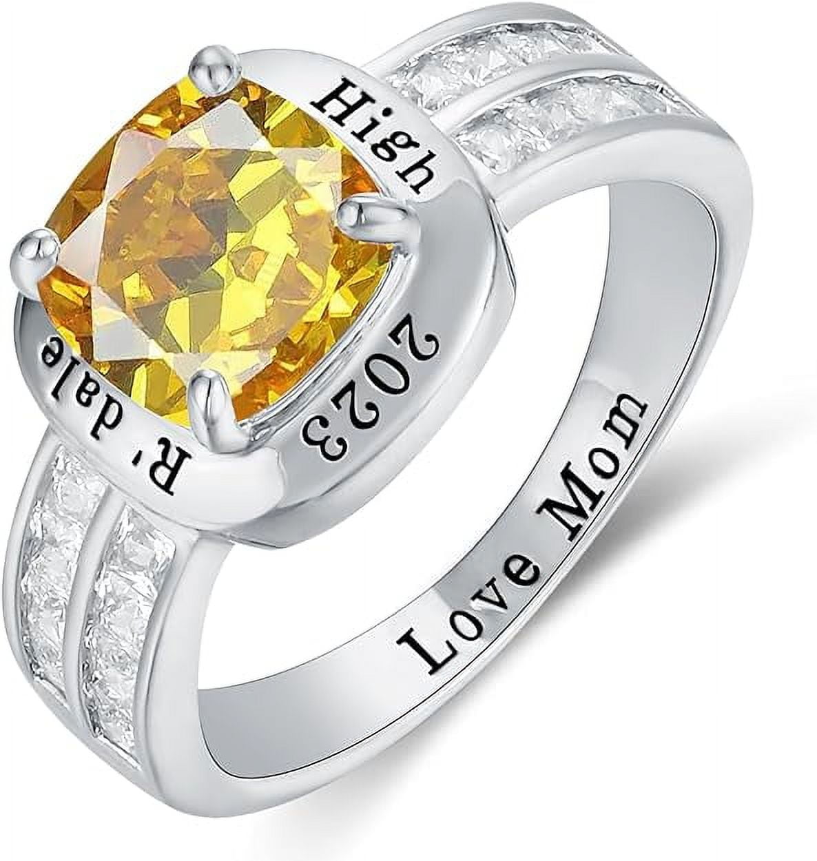 Ccjcinata Fully Personalized Customized Sterling Silver class rings ...