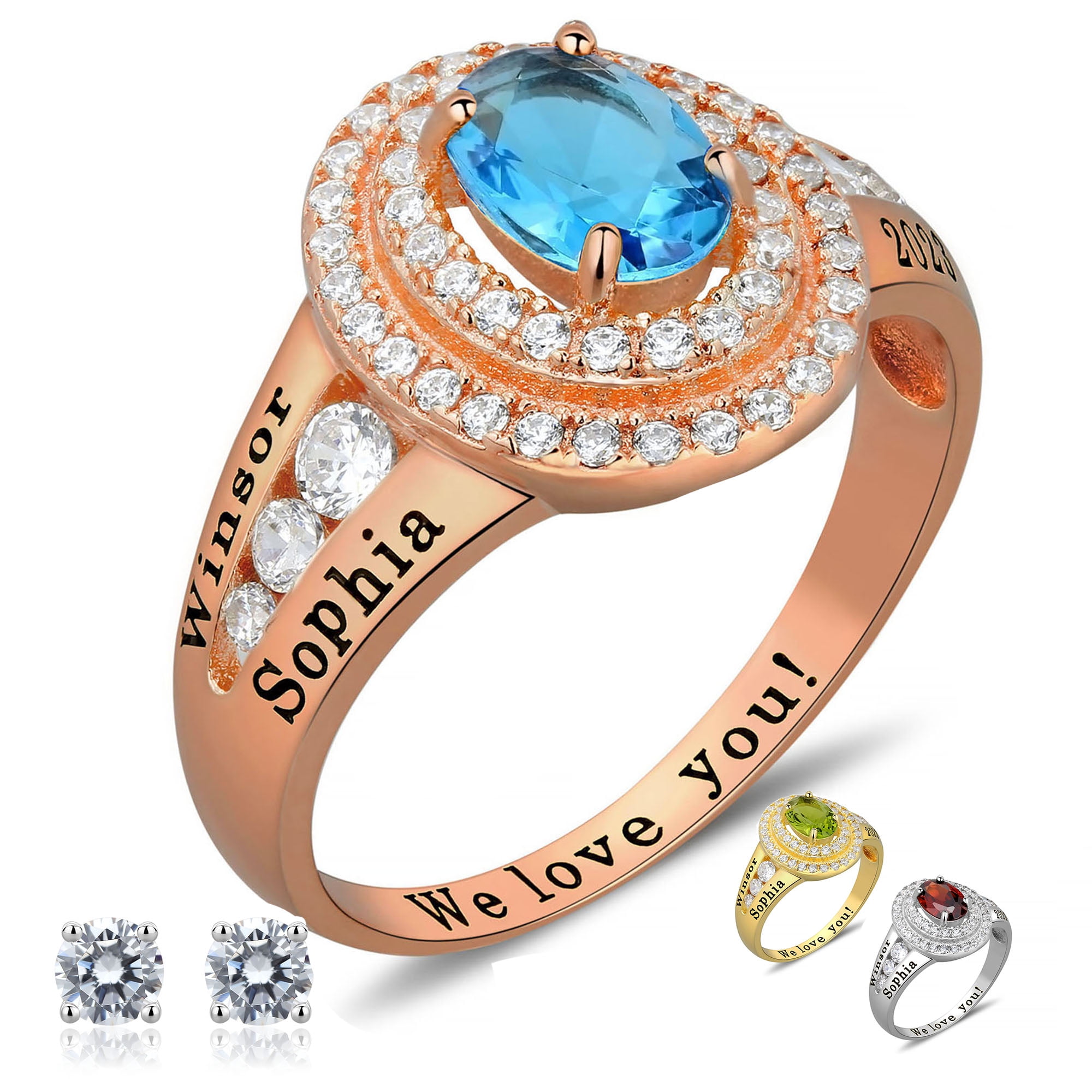 Ccjcinata Fully Personalized Customized Women's class ring for high ...