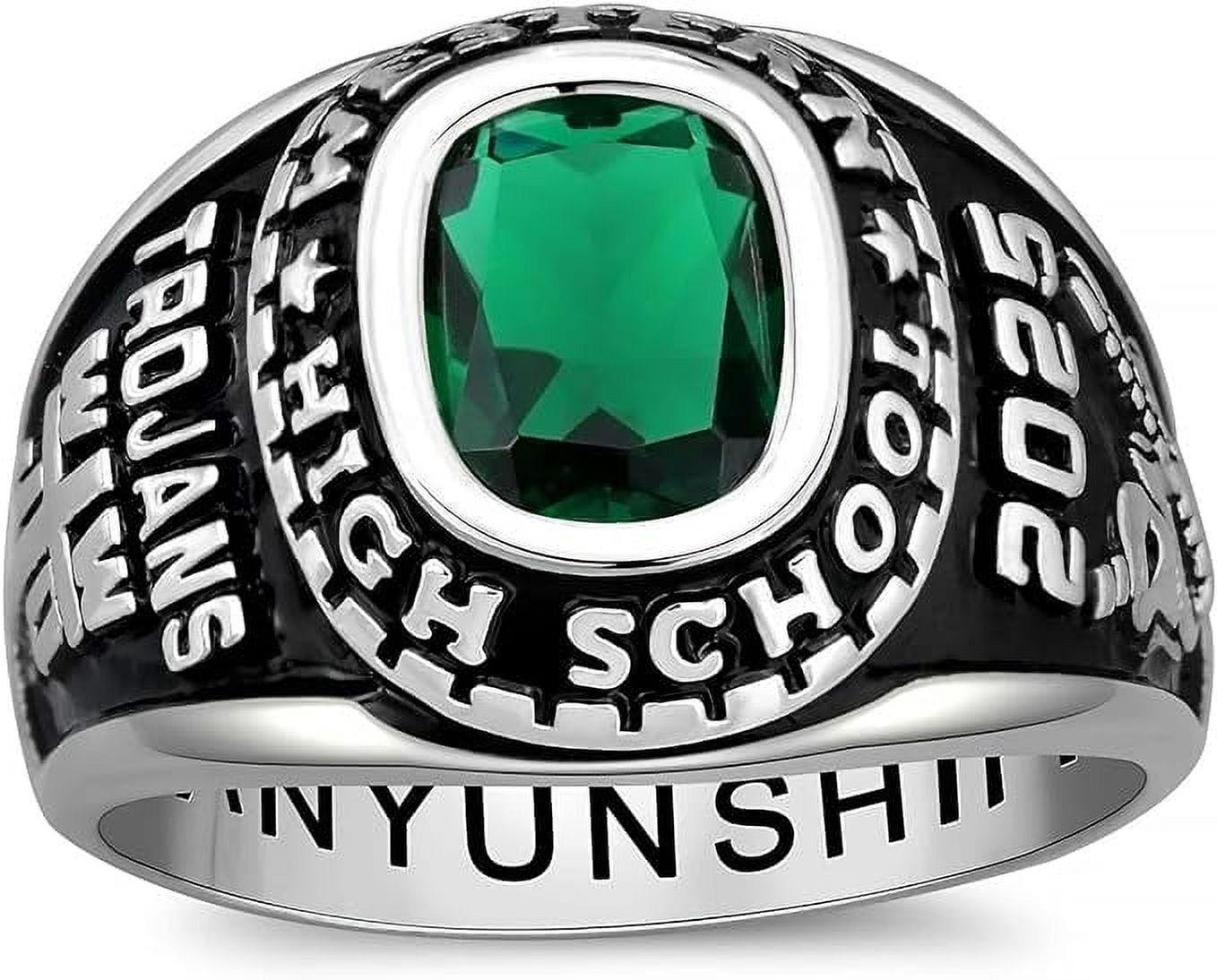 Ccjcinata Fully Personalized Customized class rings Sterling Silver ...