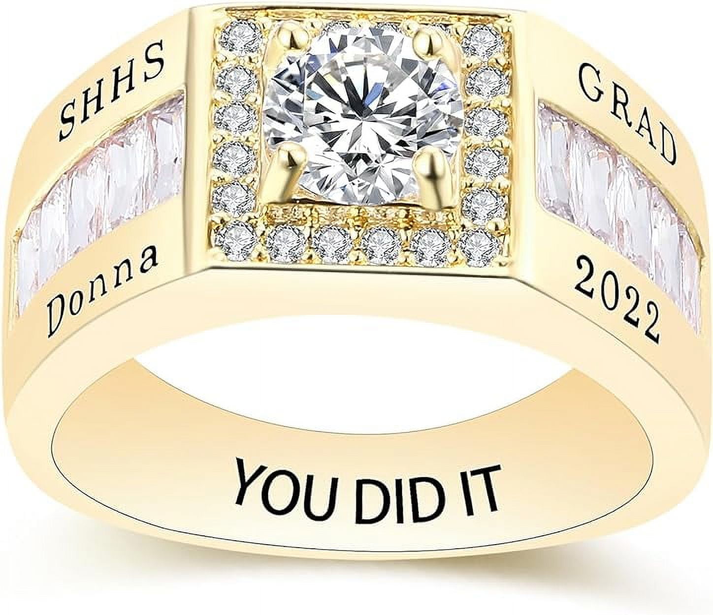 Ccjcinata Fully Personalized Customized class rings Sterling Silver Men ...