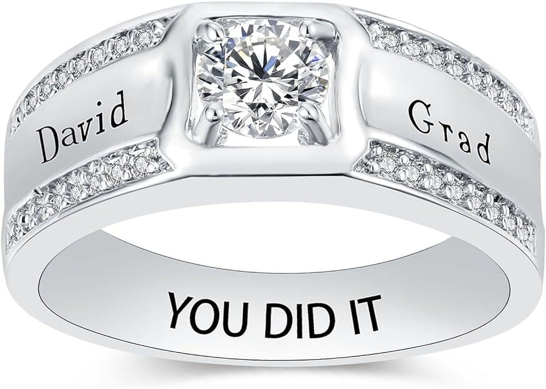 Ccjcinata Fully Personalized Customized class rings Sterling Silver Men ...