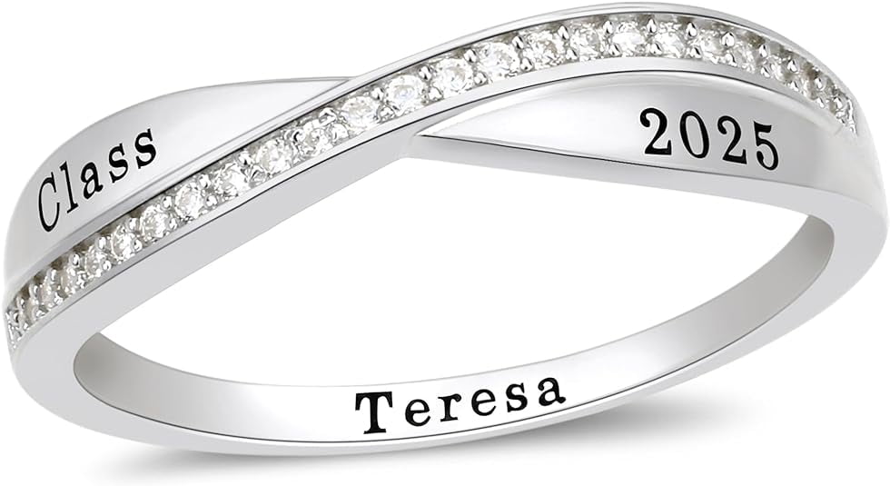 Ccjcinata Fully Personalized Customized class rings Sterling Silver ...