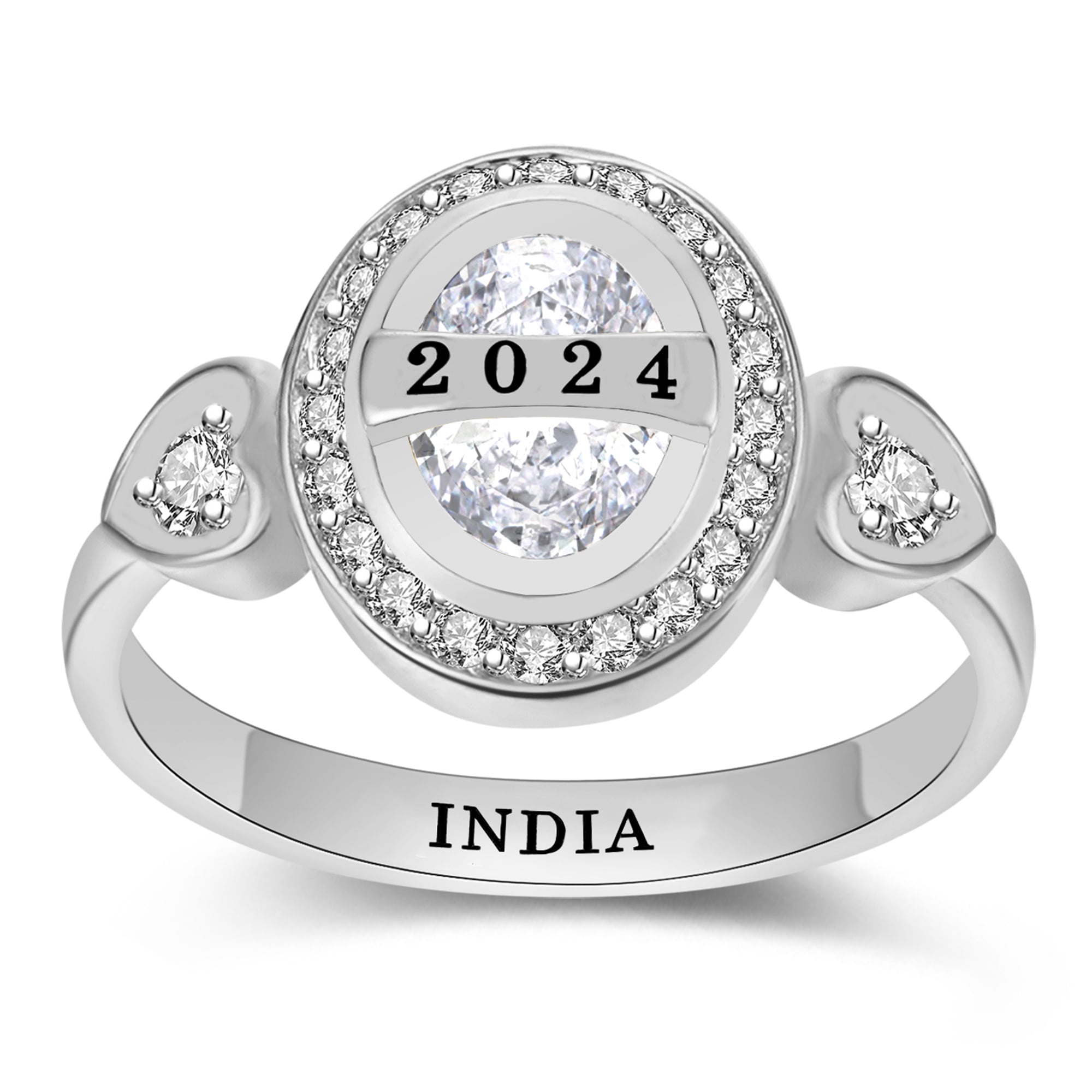 Ccjcinata Fully Personalized Customized class rings Sterling Silver ...