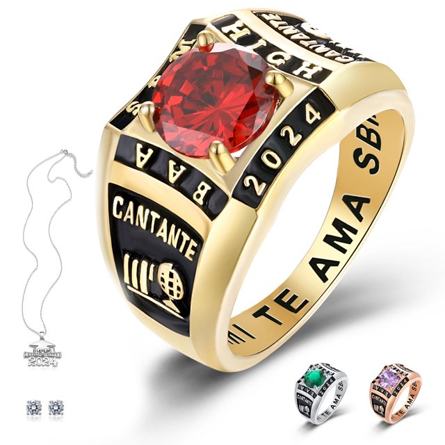Ccjcinata Fully Personalized class rings for men's high school ...