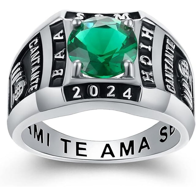 Ccjcinata Fully Personalized class rings for men's high school ...
