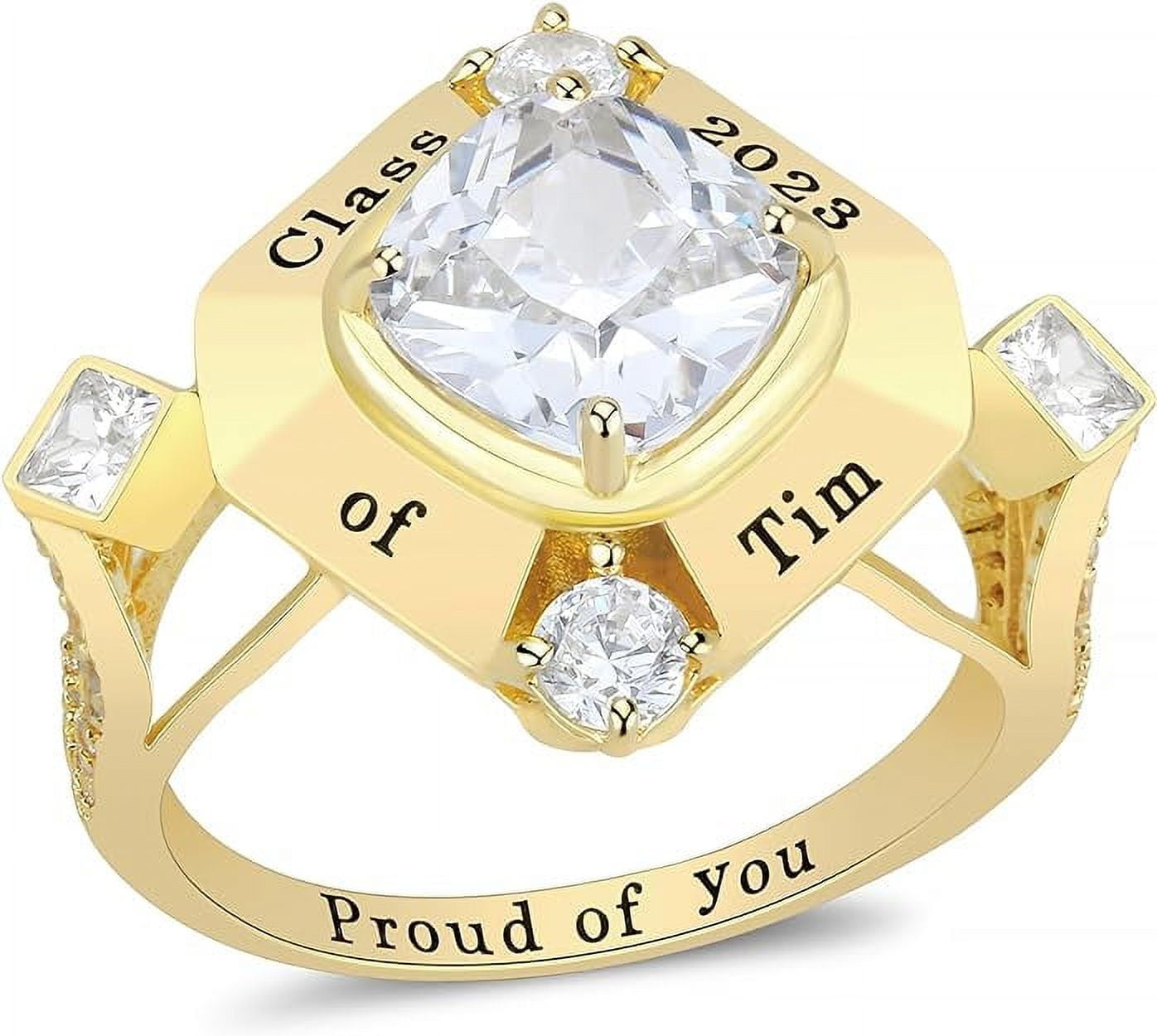Ccjcinata-Sterling Silver Cubic Zirconia Class Rings for women Class ...