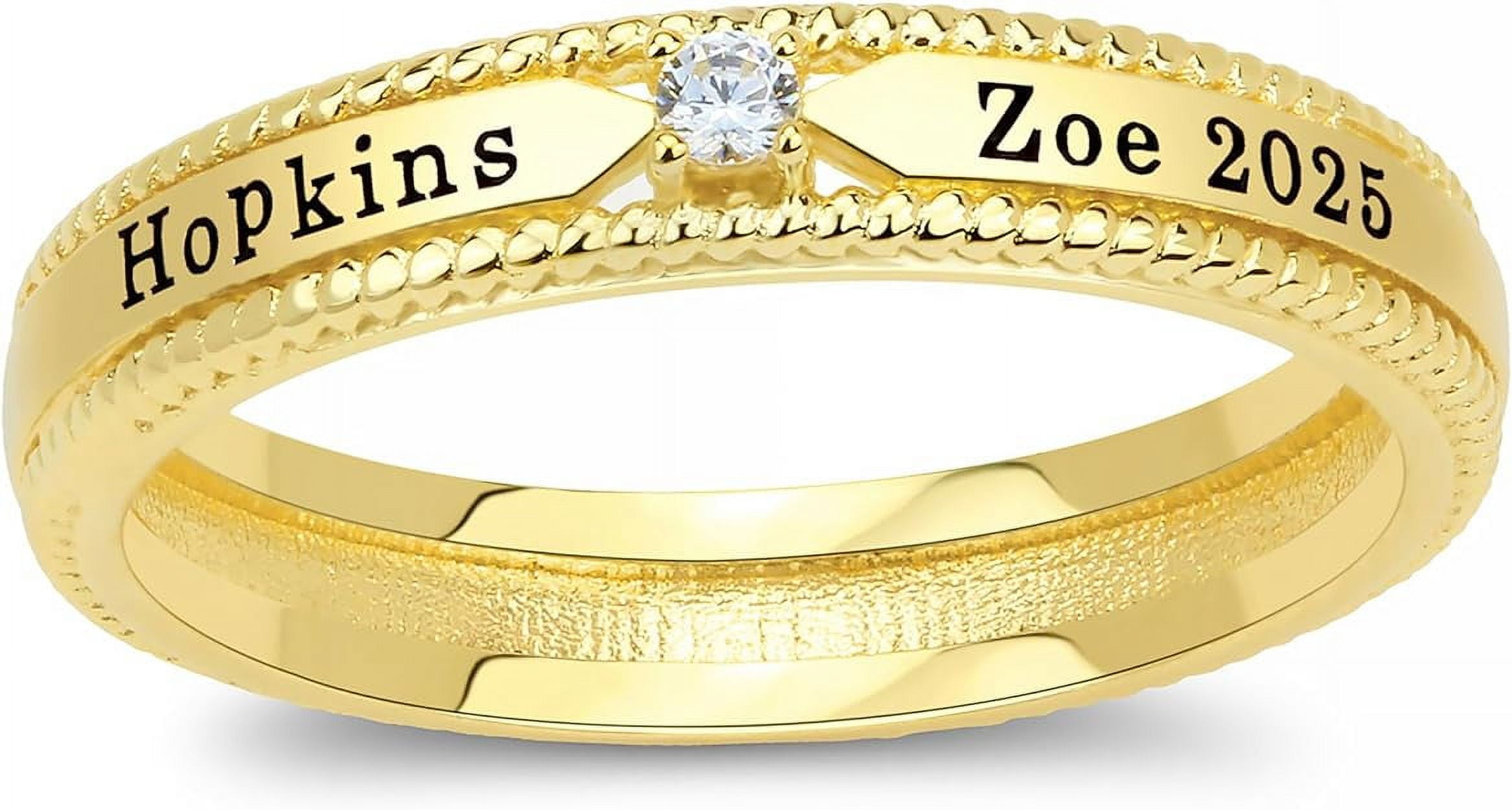 Ccjcinata Sterling Silver women's high school class rings-graduation ...