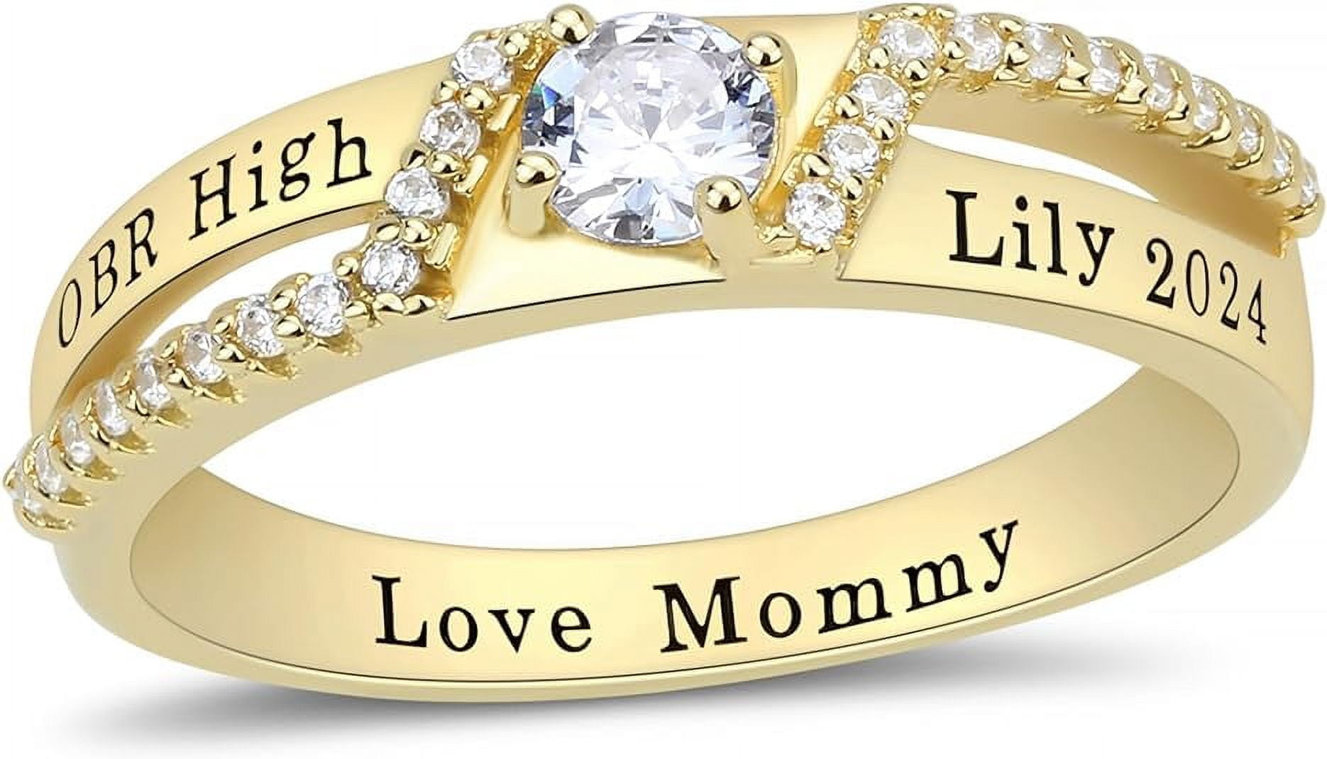 Ccjcinata Sterling Silver women's high school class rings-graduation ...