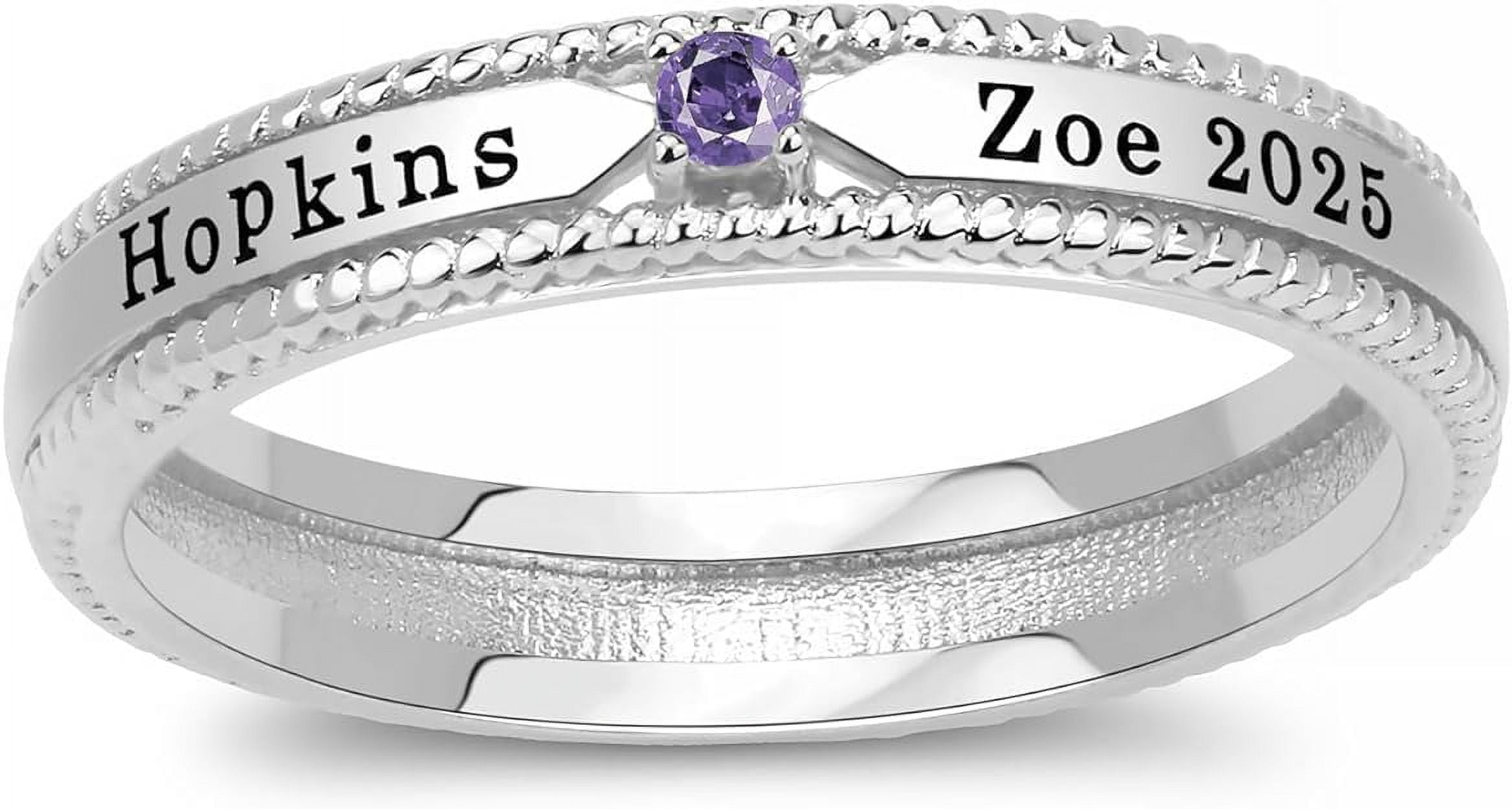 Ccjcinata Sterling Silver women's high school class rings-graduation ...