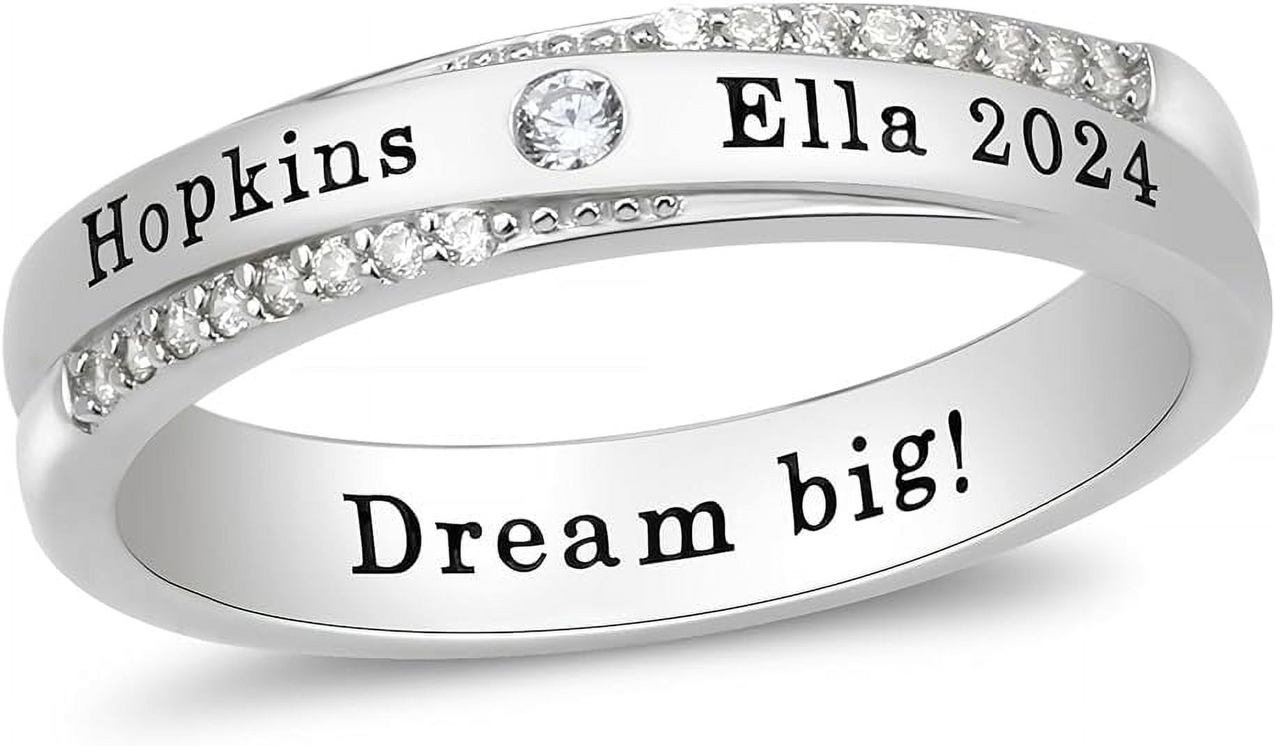 Ccjcinata Sterling Silver women's high school class rings-graduation ...