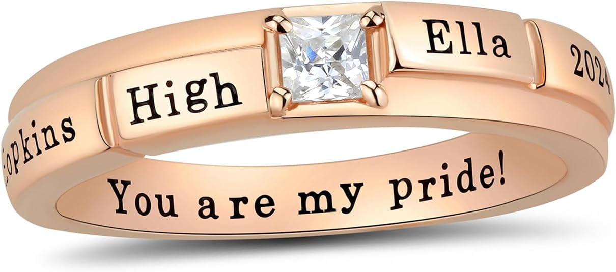 Ccjcinata Sterling Silver women's high school class rings-graduation ...