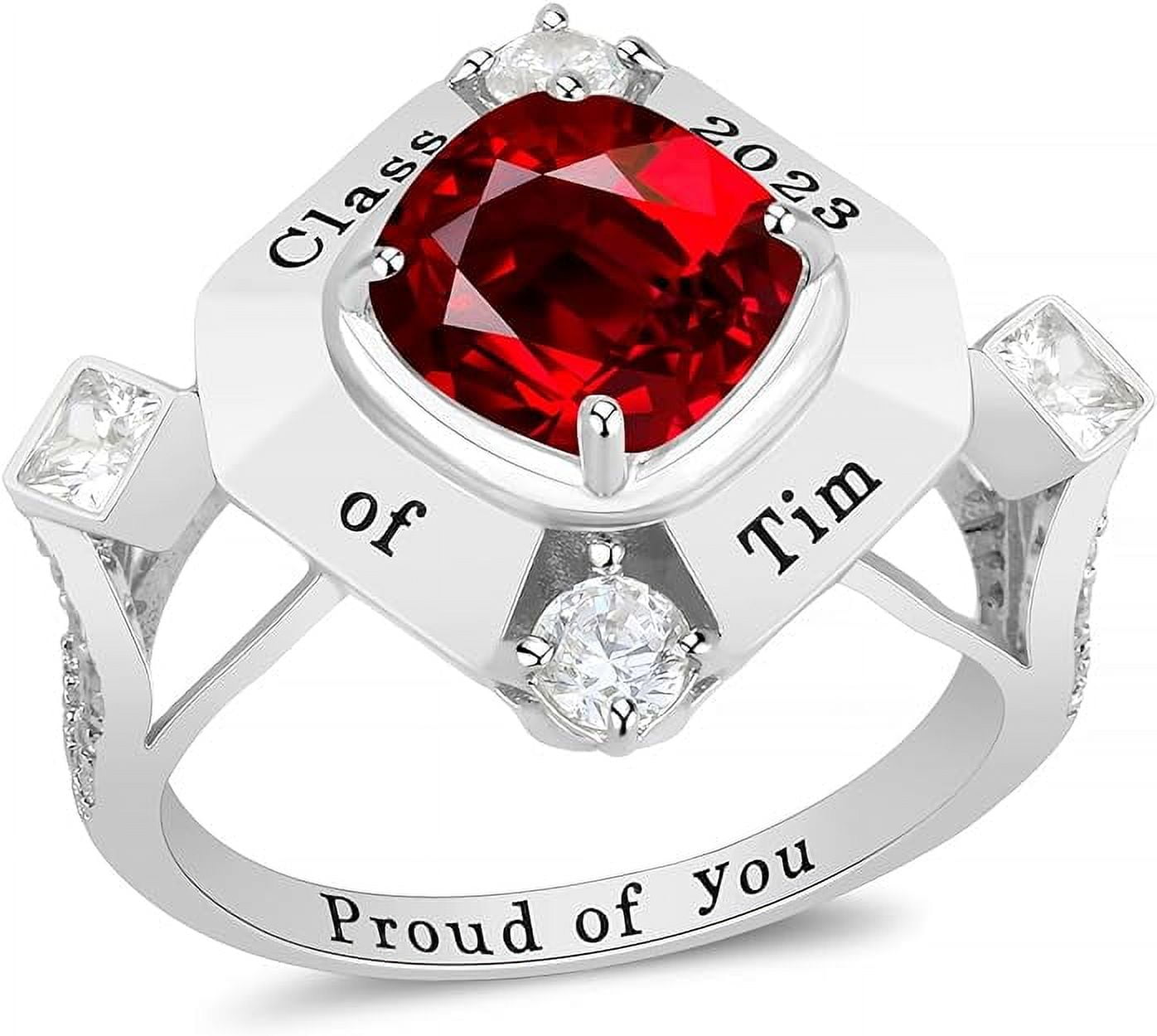 Ccjcinata Sterling Silver women's high school class rings-graduation ...