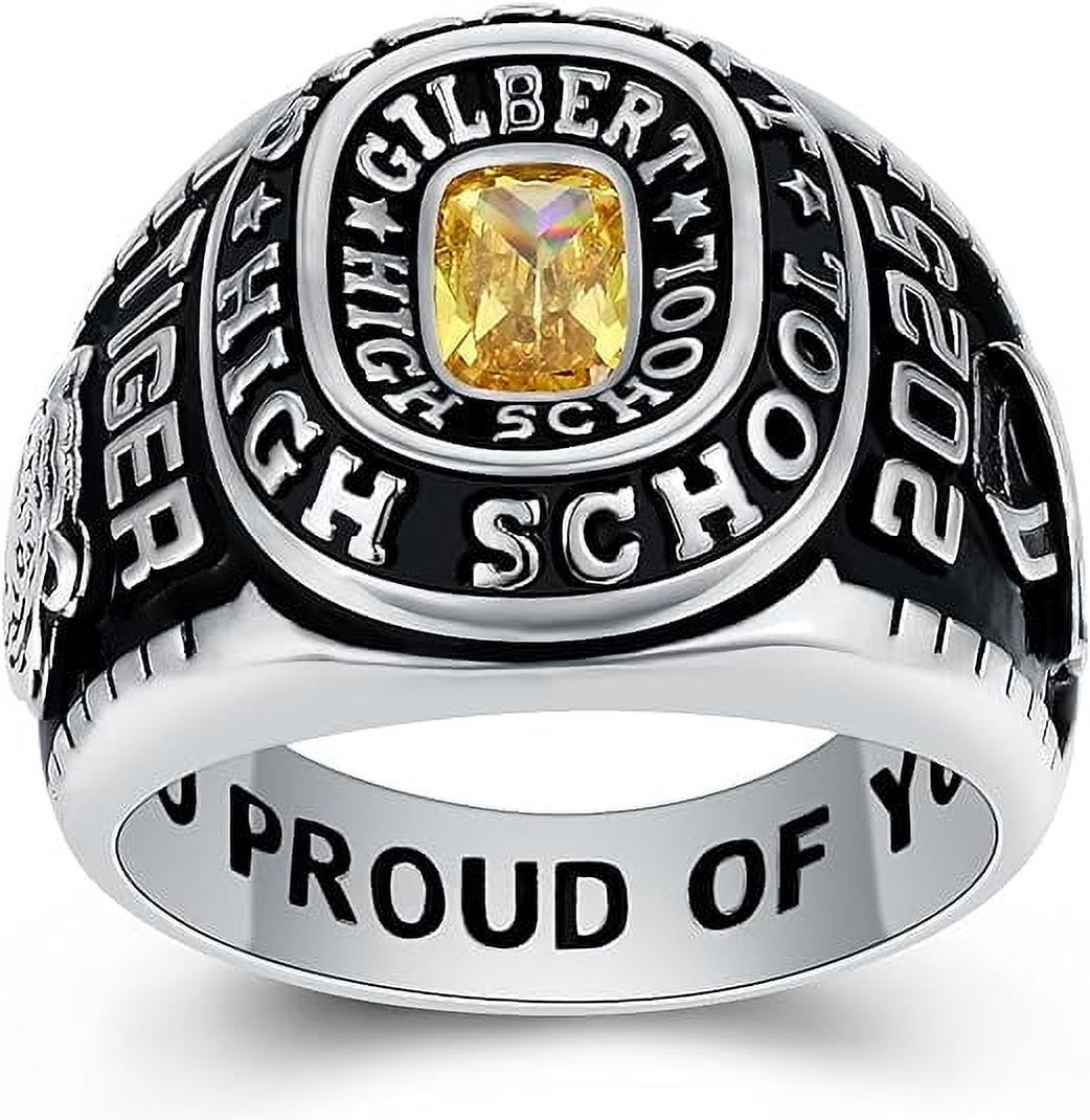 Ccjcinata Women's Class Rings Birthstone Sterling Silver Rings Class ...