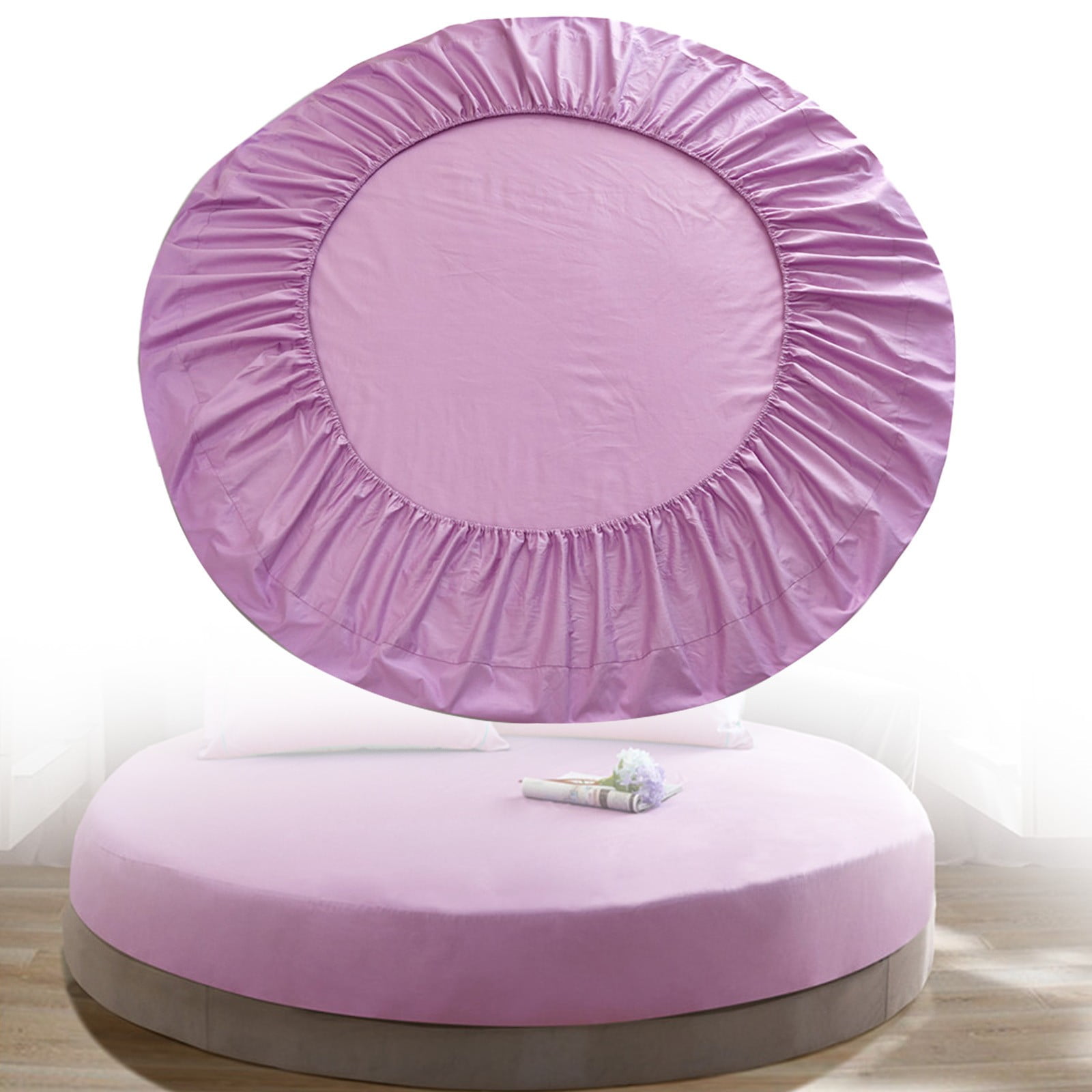 Cclearance Items!Pamqxs Round Bed Sheet 25cm Depth Pocket 200*200cm ...