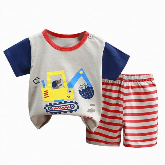 Ccpelsie Active Boys Short Sets - Car Truck Cartoon Print 2 Piece ...