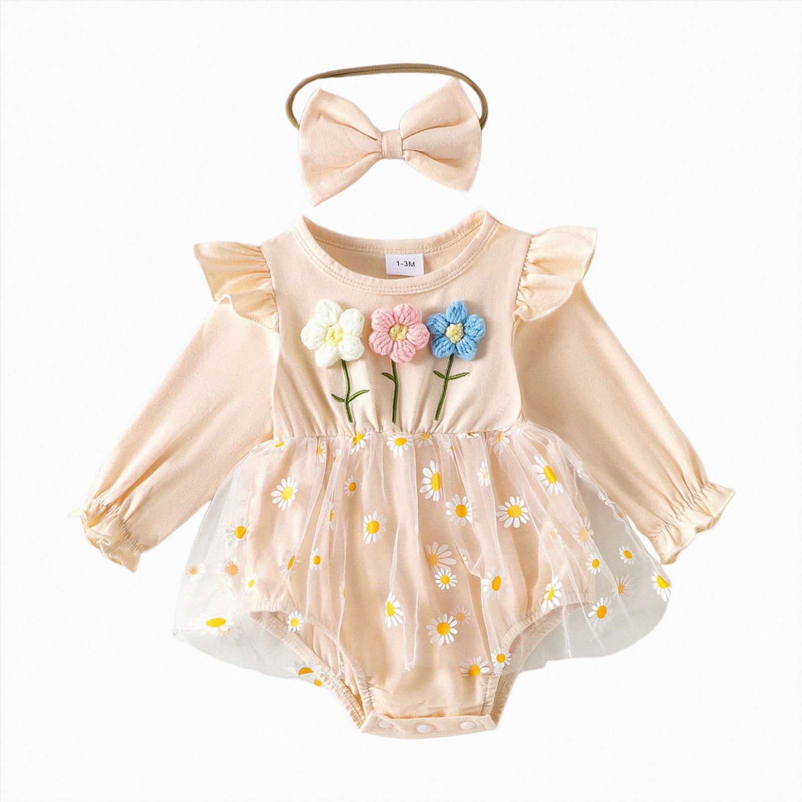 Ccpelsie Baby Girl Fall Winter Clothes Long Sleeve Romper Dress Newborn ...
