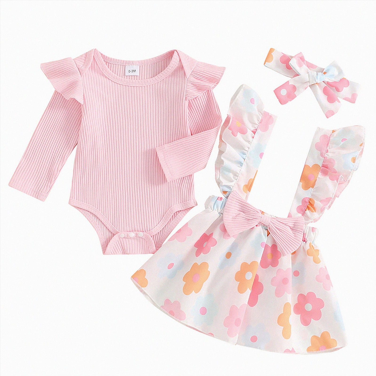 Ccpelsie Baby Girl Thanksgiving Outfit Newborn Romper Dress Ribbed ...
